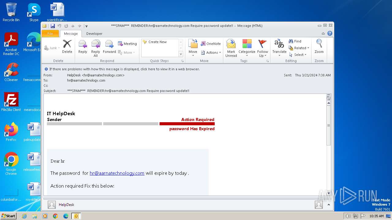 Malware analysis REMINDER hr@aarnatechnology.com Require password ...