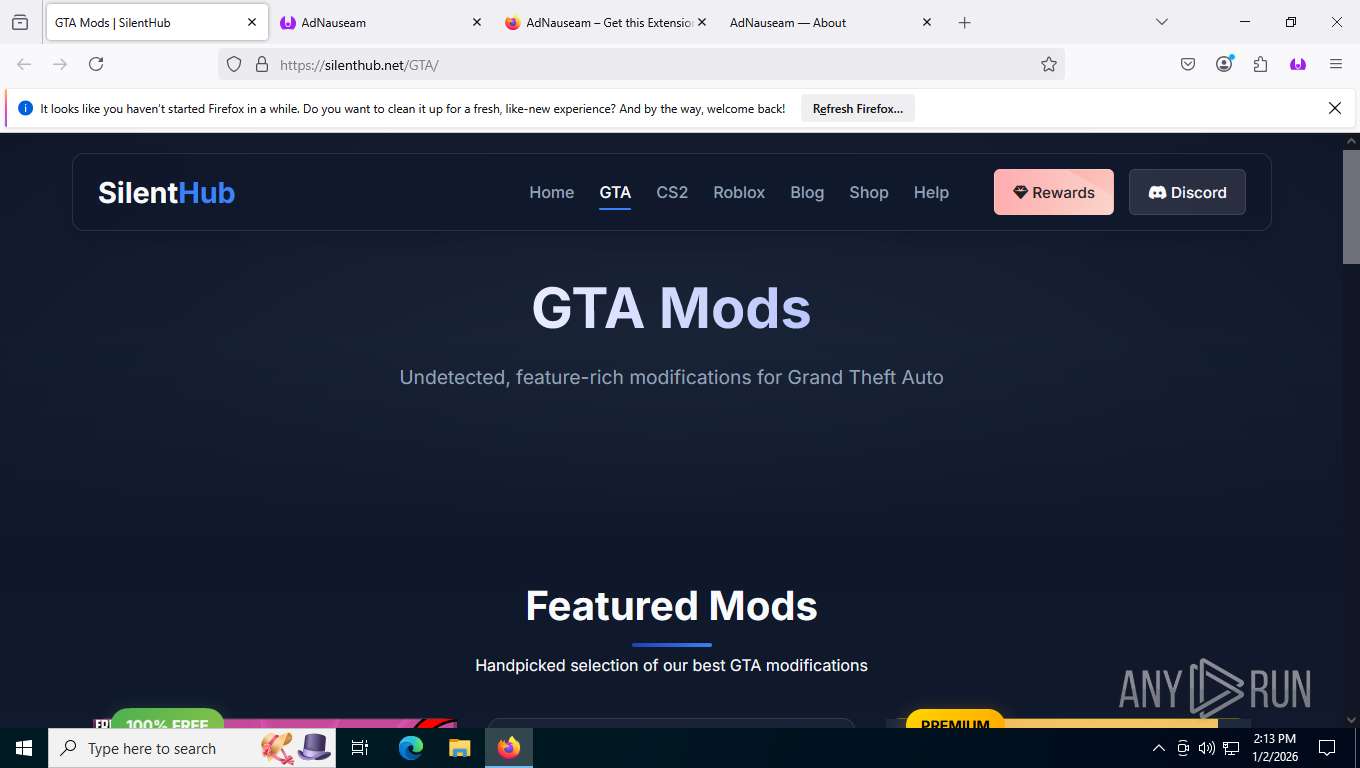 Malware analysis https://silenthub.net/GTA/ Malicious activity | ANY ...