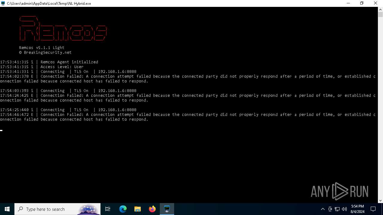 Malware Analysis Nl Hybrid.exe Malicious Activity