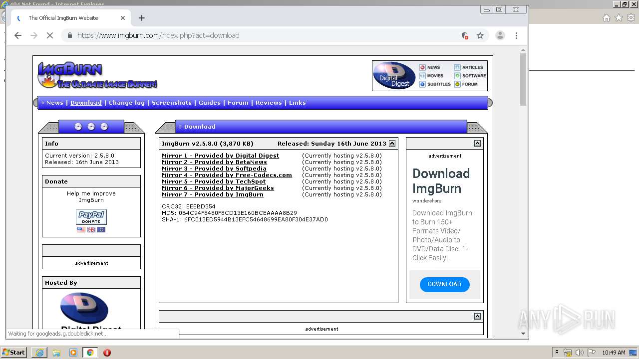 Malware analysis https://download.imgburn.com/setupimgburn_2.5.8.0.exe ...
