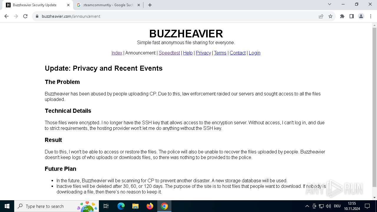 Malware analysis https://buzzheavier.com/ Malicious activity | ANY.RUN ...