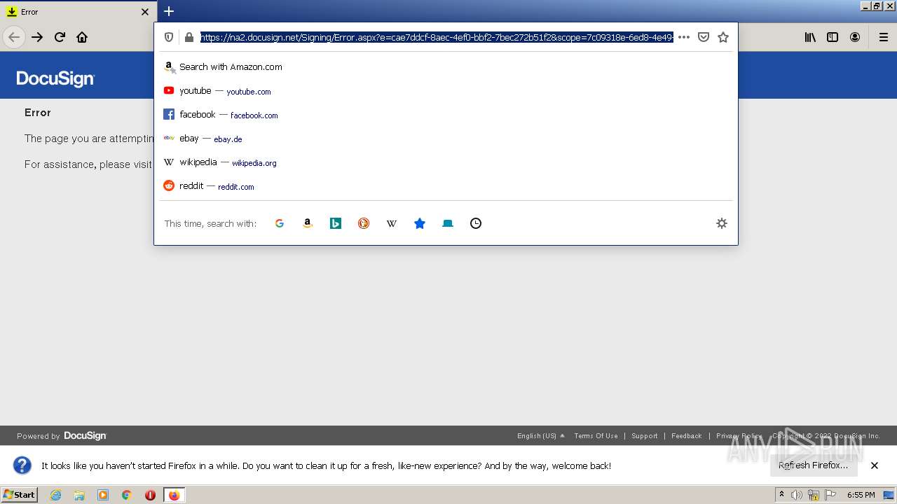 Malware analysis https://na2.docusign.net/Signing/EmailStart.aspx?a=45ba176e-a58c-4756-b694 ...