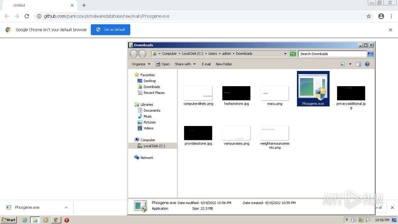 Malware analysis https://github.com/pankoza-pl/malwaredatabase/raw/main/Phosgene.exe Malicious ...