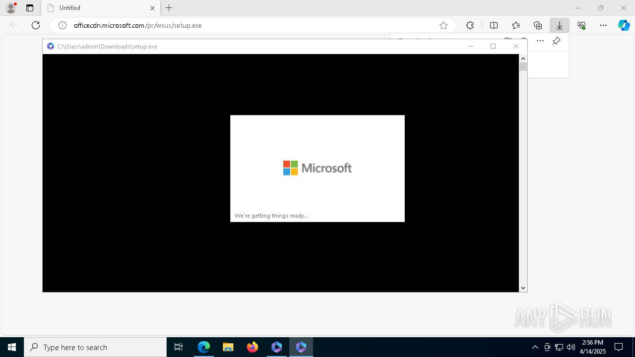 Malware analysis http://officecdn.microsoft.com/pr/wsus/setup.exe Malicious activity | ANY.RUN ...