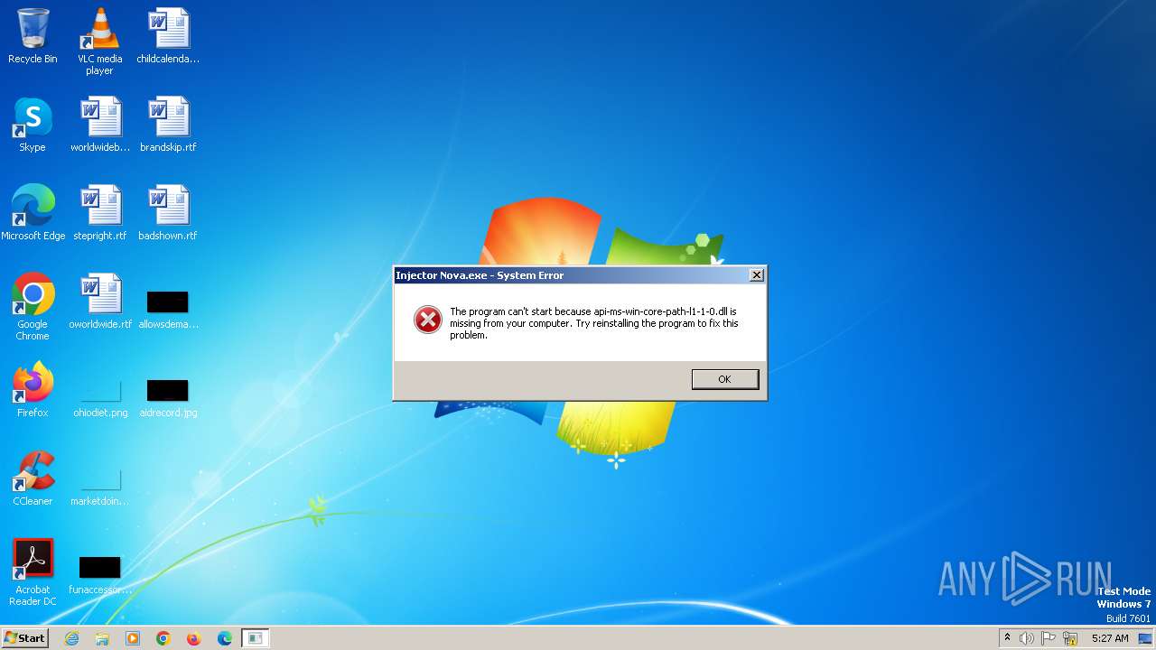 Malware analysis Injector Nova.exe Malicious activity | ANY.RUN ...