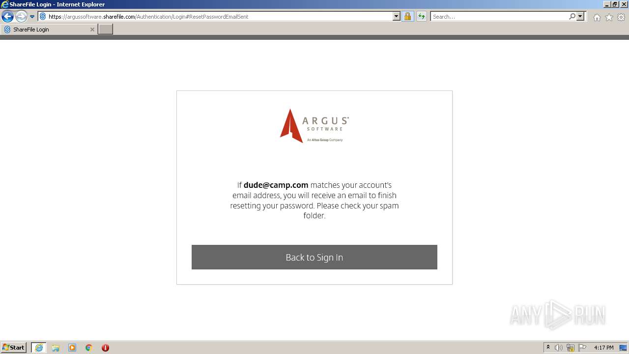Malware analysis https://argussoftware.sharefile.com Malicious activity | ANY.RUN - Malware ...