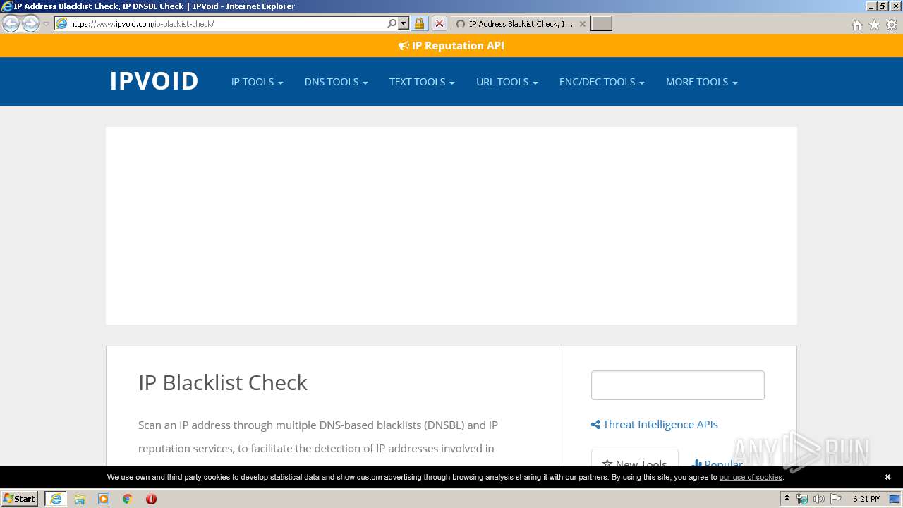 Malware analysis https://www.ipvoid.com/ip-blacklist-check/ No threats ...