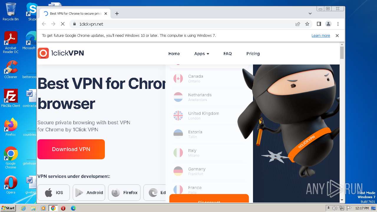 Malware analysis 1clickvpn.net Malicious activity | ANY.RUN - Malware ...