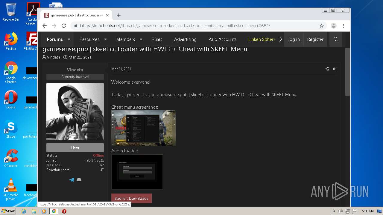 Malware analysis gamesense-pub-skeet-cc-loader-with-hwid-cheat-with ...