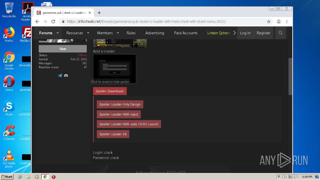 Malware analysis gamesense-pub-skeet-cc-loader-with-hwid-cheat-with ...