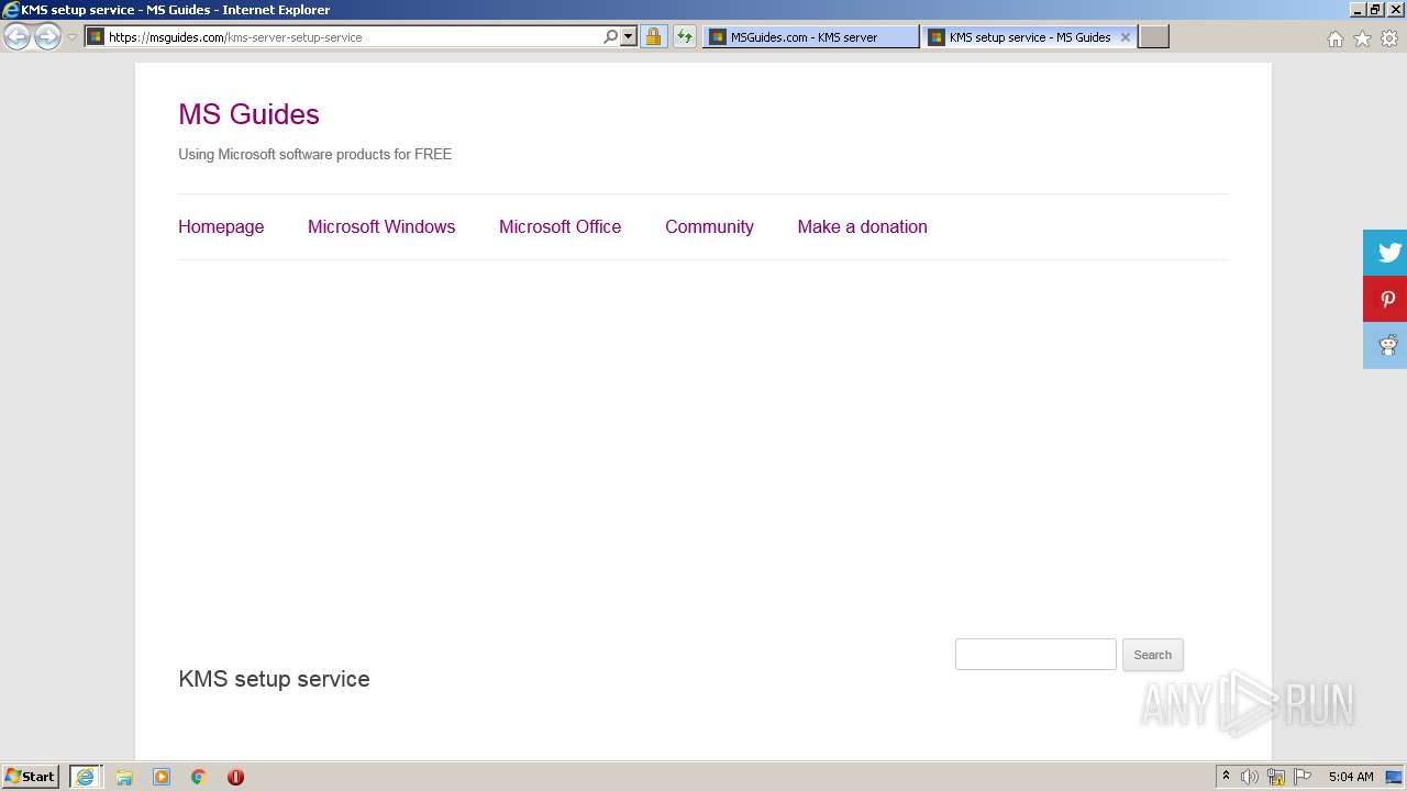Malware analysis http://Kms7.msguides.com Malicious activity | ANY.RUN ...