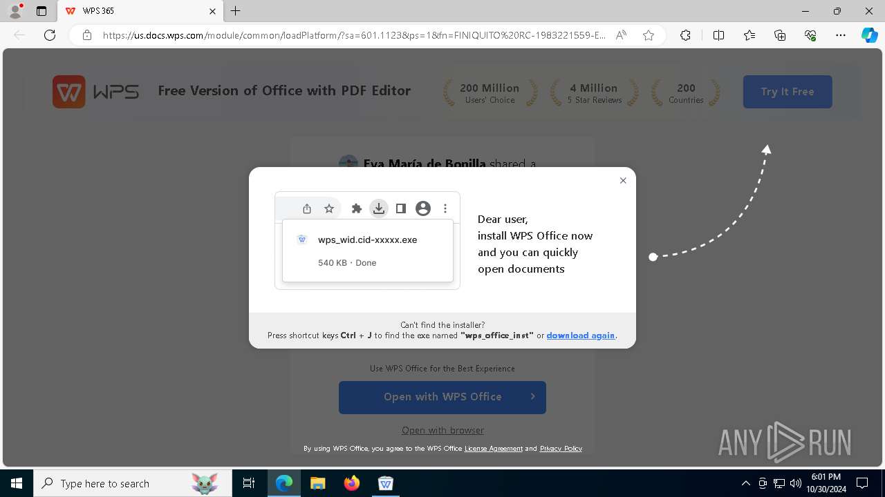 Malware analysis https://us.docworkspace.com/d/sINahsMyMAvOuhrkG?sa=601.1123&ps=1&fn=FINIQUITO ...