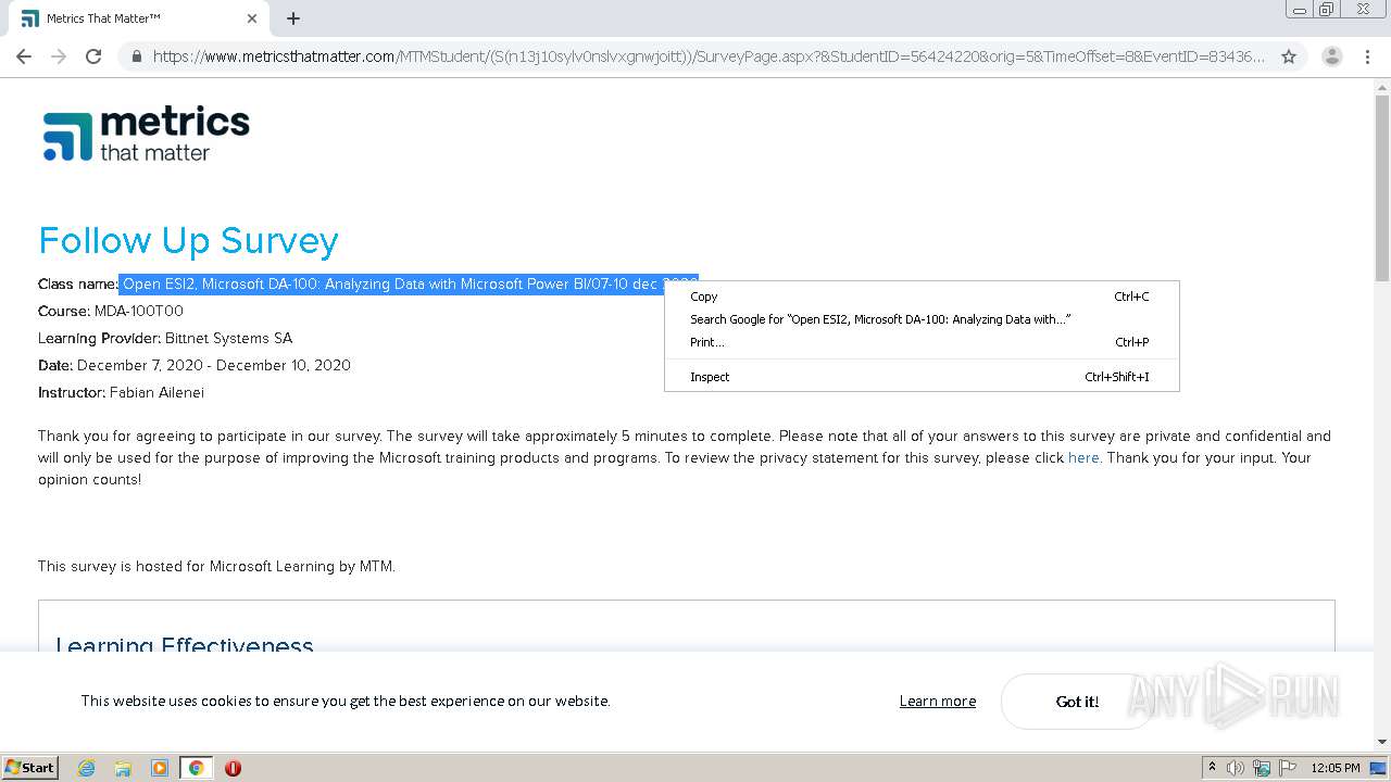 Malware analysis https://www.metricsthatmatter.com/url/u.aspx?05F7EE651166635981 Malicious ...