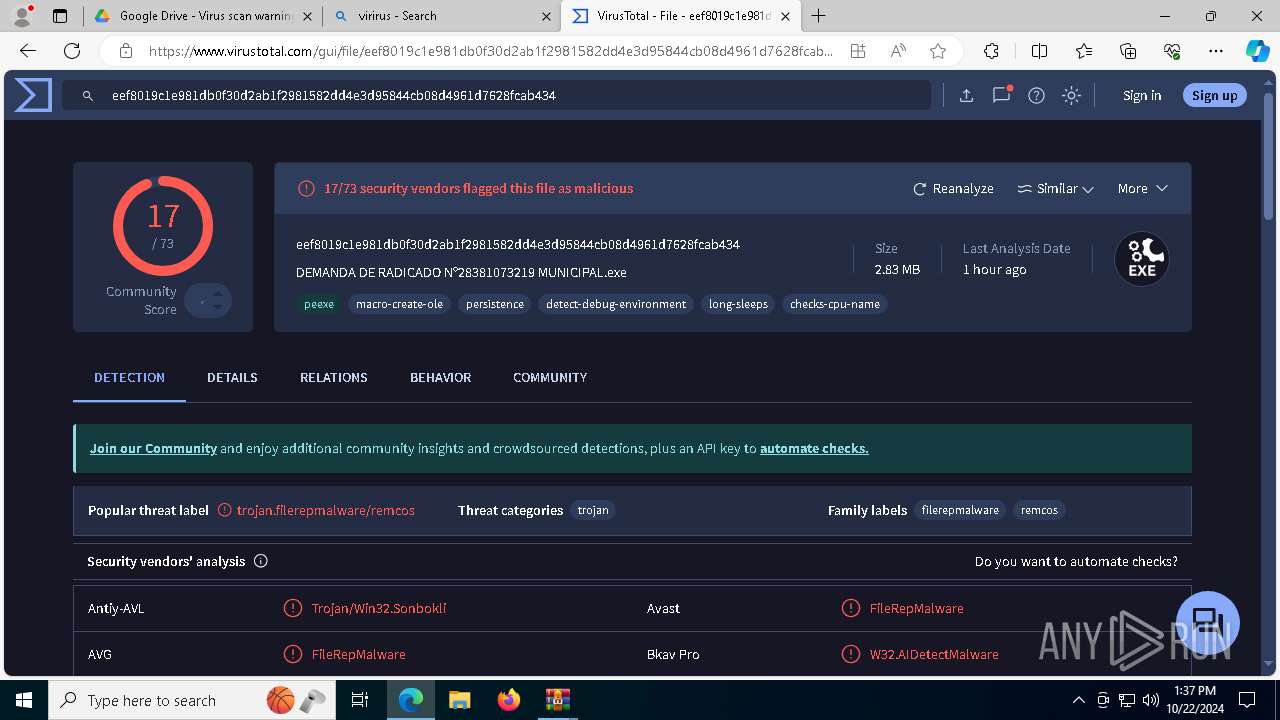 Malware analysis https://drive.usercontent.google.com/download?id=1eUTpWv_mSLq9RHUAqXVo2t2R ...