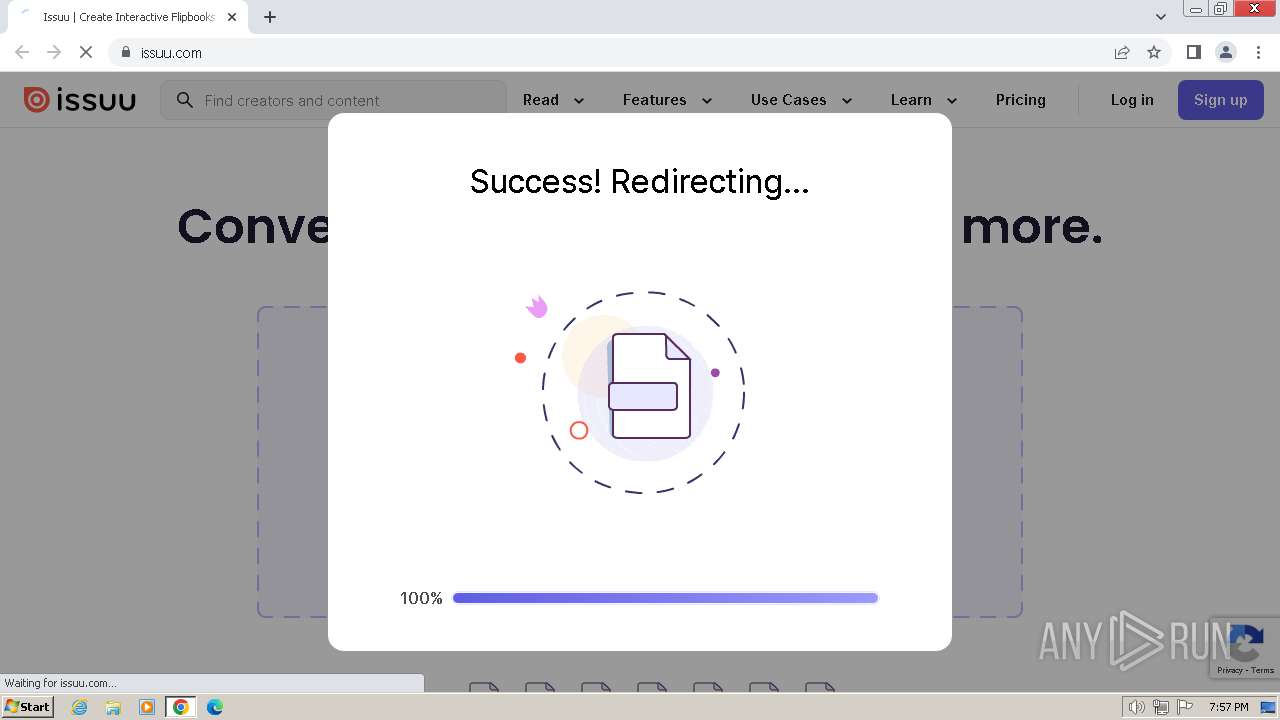 Analysis issuu.com Malicious activity - Interactive analysis ANY.RUN
