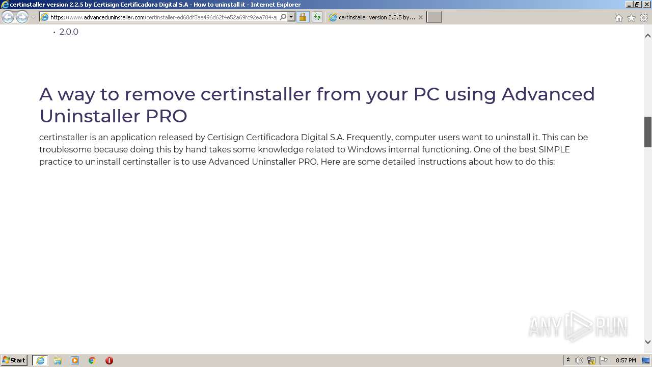 Malware analysis https://www.advanceduninstaller.com/certinstaller ...