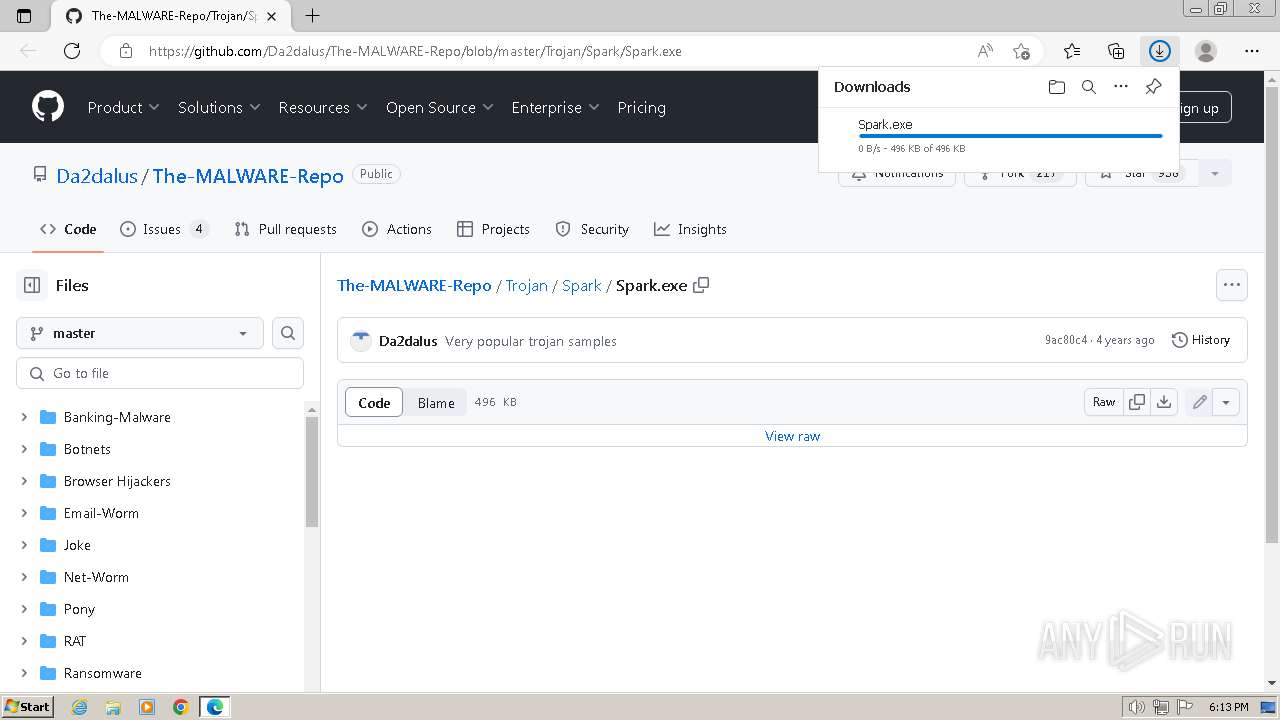 Malware analysis https://github.com/Da2dalus/The-MALWARE-Repo/blob ...