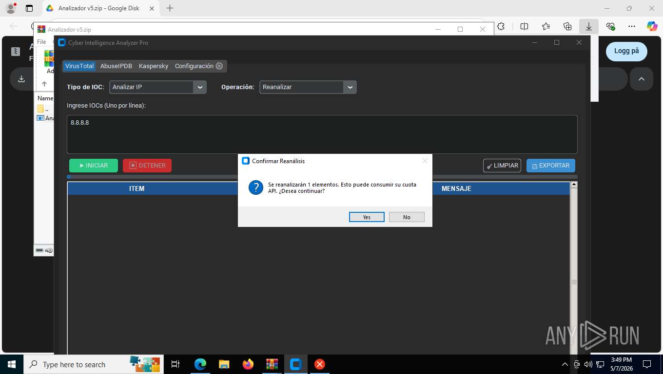 Malware analysis https://drive.google.com/file/d/1H57qA7gWP9p06XpgD ...