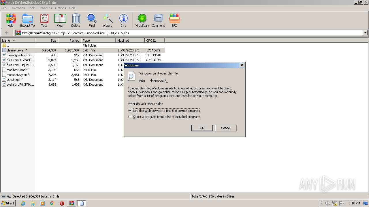 Malware analysis MkdVj0YdnA2fuKdbg93kW2.zip No threats detected | ANY ...