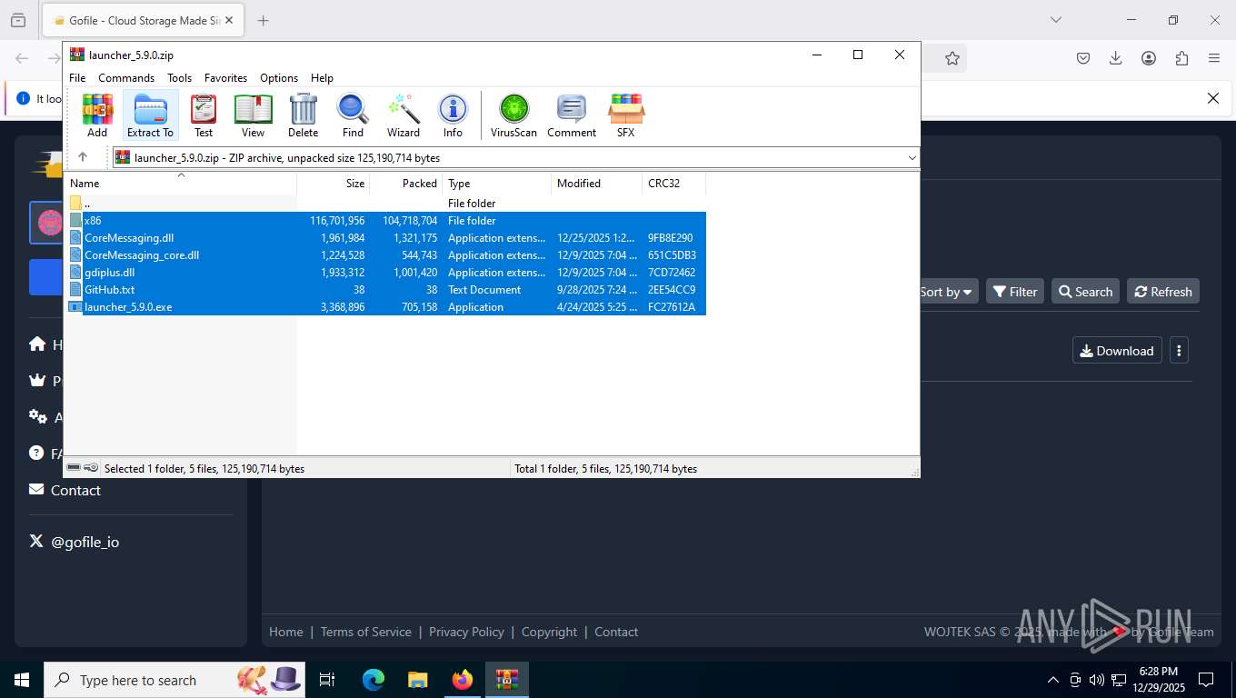 Analysis https://gofile.io/d/FV7SrQ Malicious activity - Interactive analysis ANY.RUN
