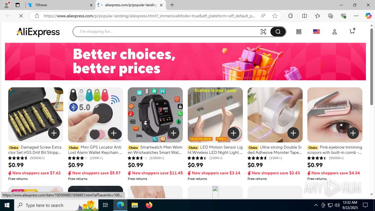 Malware analysis https://www.1shows.ru Malicious activity | ANY.RUN ...