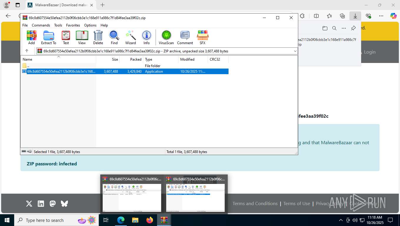 Malware analysis https://bazaar.abuse.ch/download ...