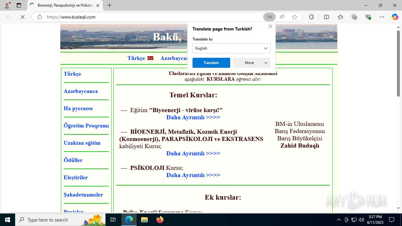 Analysis www.budaqli.com No threats detected - Interactive analysis ANY.RUN