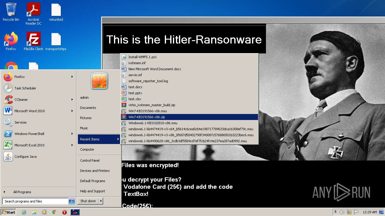 Malware Analysis Hitler Ransomware.exe Malicious Activity