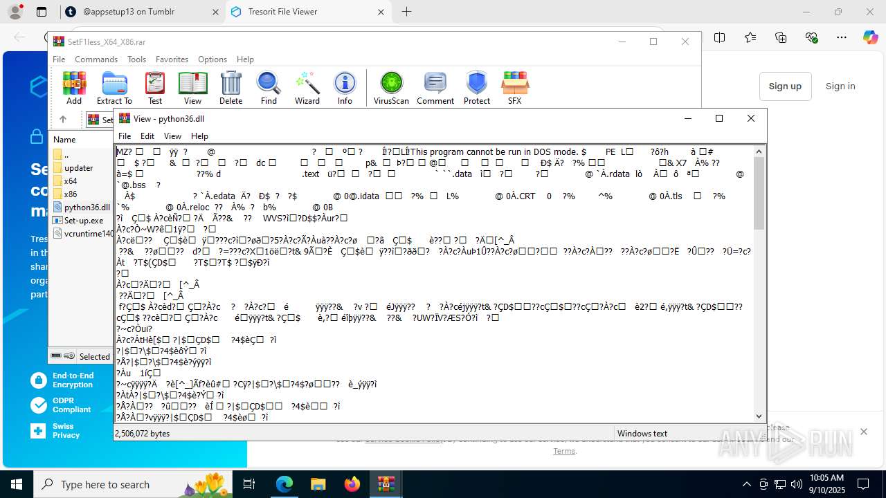 Analysis https://www.tumblr.com/blog/appsetup13 Malicious activity - Interactive analysis ANY.RUN