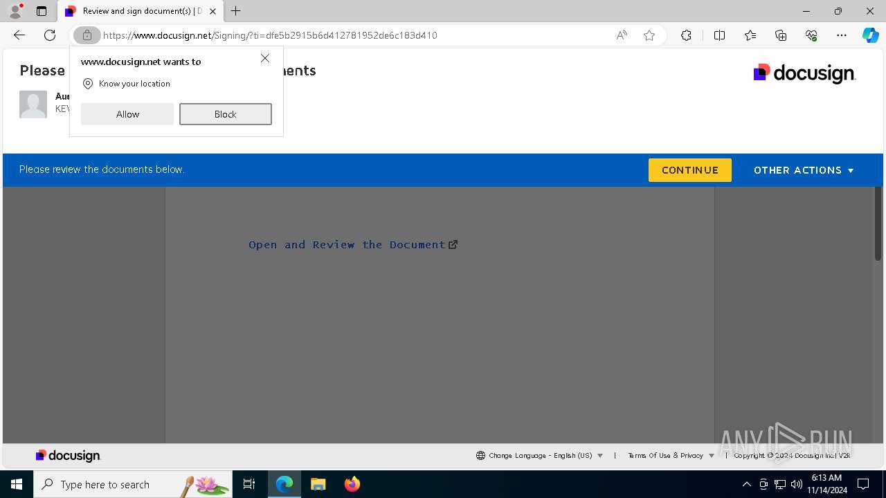 Malware analysis https://www.docusign.net/Signing/EmailStart.aspx?a=51f24c7e-2c84-41de-b894 ...