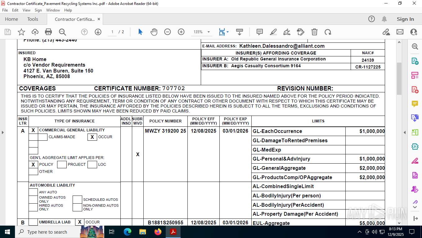 Malware analysis Contractor Certificate_Pavement Recycling Systems Inc..pdf Malicious activity ...