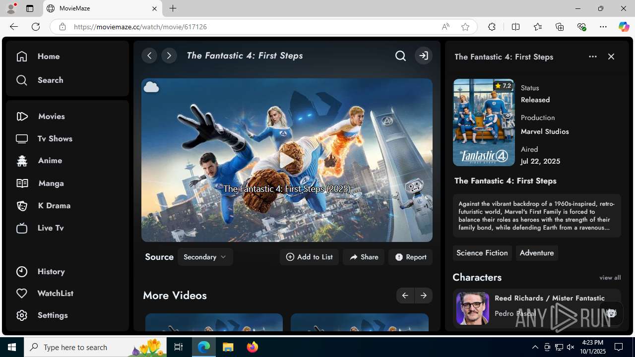 Malware analysis moviemaze.cc Suspicious activity | ANY.RUN - Malware ...