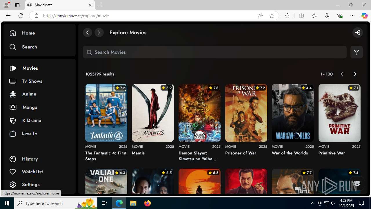 Malware analysis moviemaze.cc Suspicious activity | ANY.RUN - Malware ...