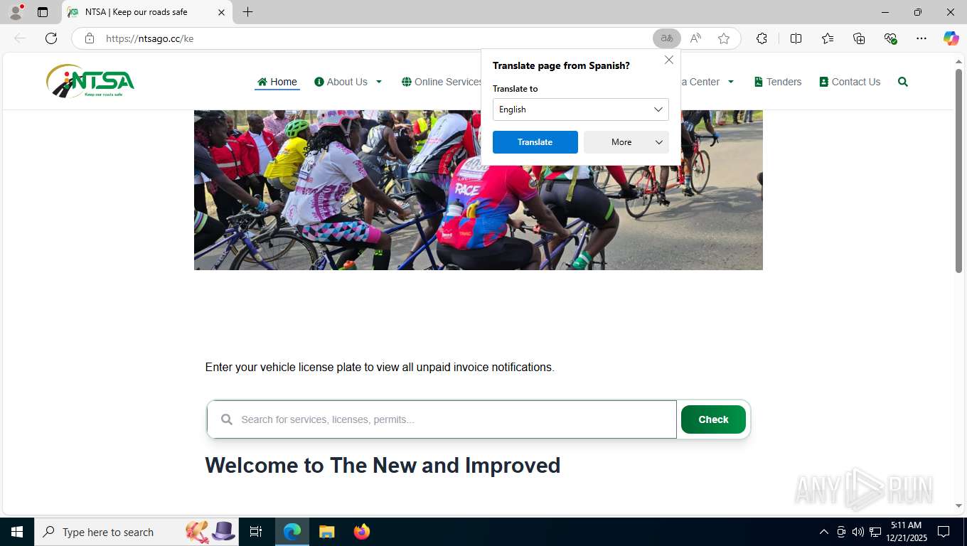 Malware analysis https://ntsago.cc/ke Suspicious activity | ANY.RUN ...