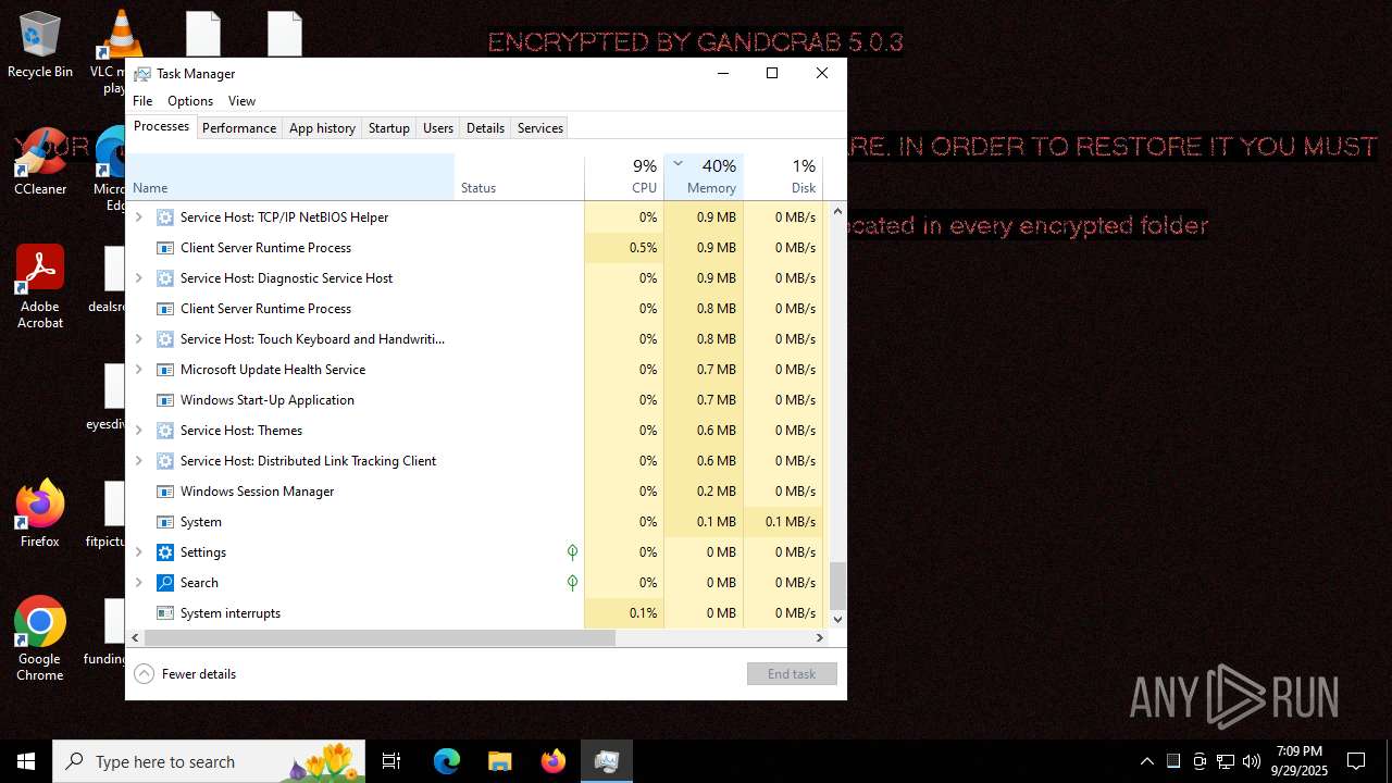 Analysis Gandcrab5.0.3.exe (MD5: 95557A29DE4B70A25CE62A03472BE684 ...