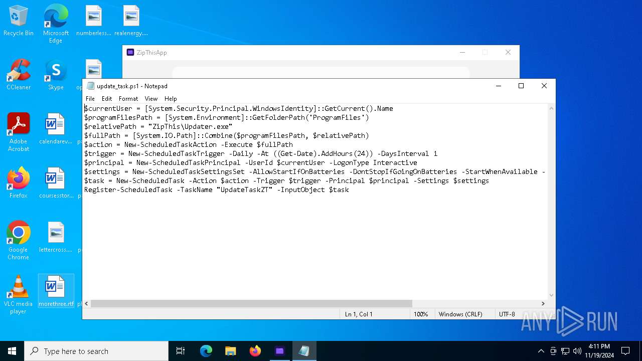 Malware analysis ZipThis.exe Malicious activity | ANY.RUN - Malware Sandbox Online