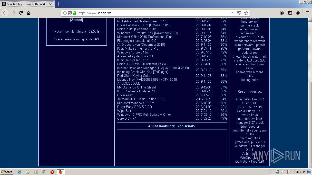 Malware analysis http://serials.ws/ Malicious activity | ANY.RUN ...