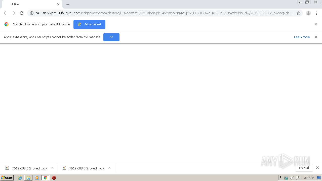 Malware analysis http://r4---sn-x2pm-3ufk.gvt1.com/edgedl/chromewebstore ...