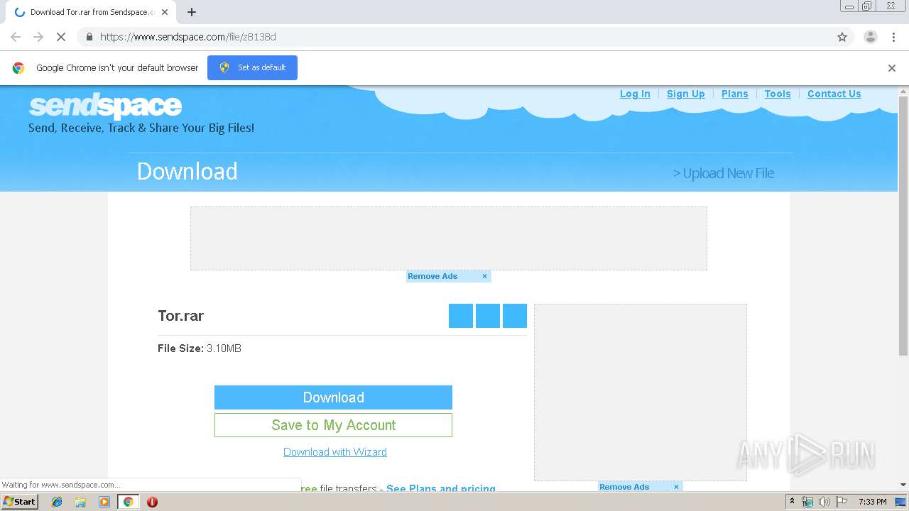 Malware analysis https://www.sendspace.com/file/z8138d Malicious ...
