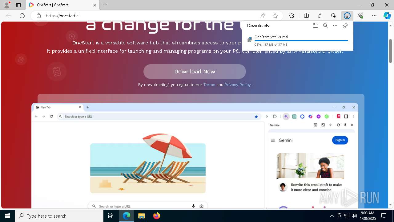 Malware analysis onestart.ai Malicious activity | ANY.RUN - Malware Sandbox Online