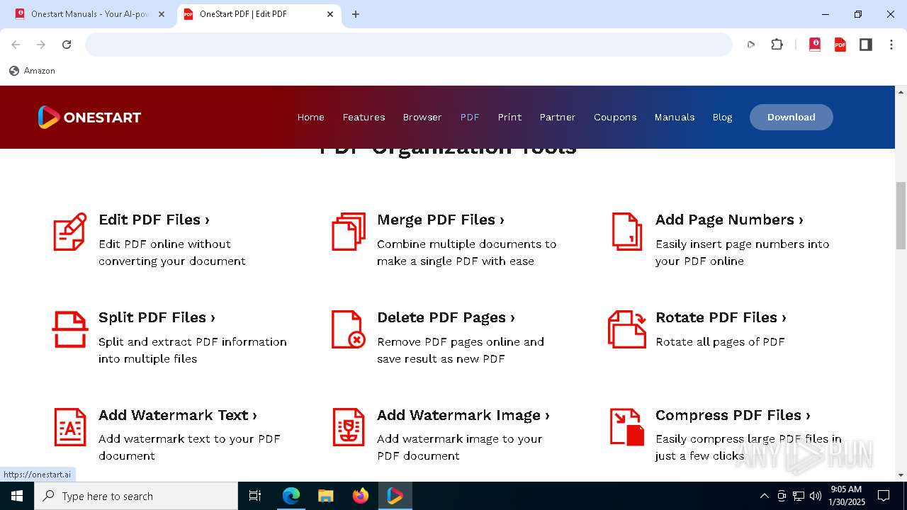 Malware analysis onestart.ai Malicious activity | ANY.RUN - Malware Sandbox Online