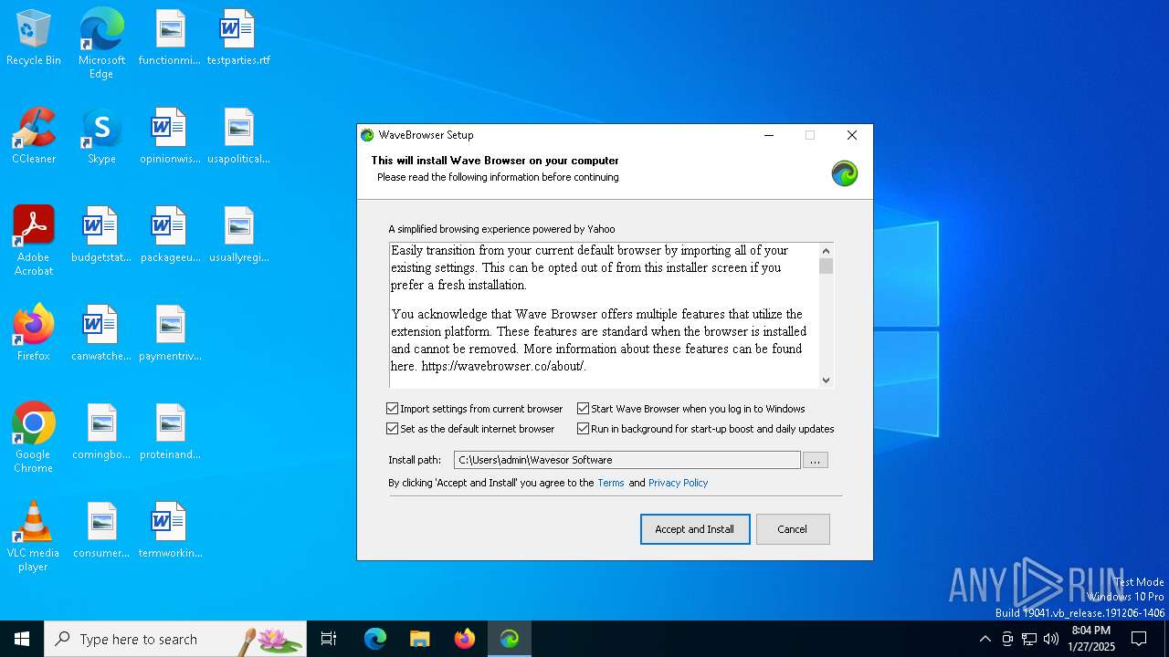 Malware analysis Wave Browser.exe Malicious activity | ANY.RUN ...