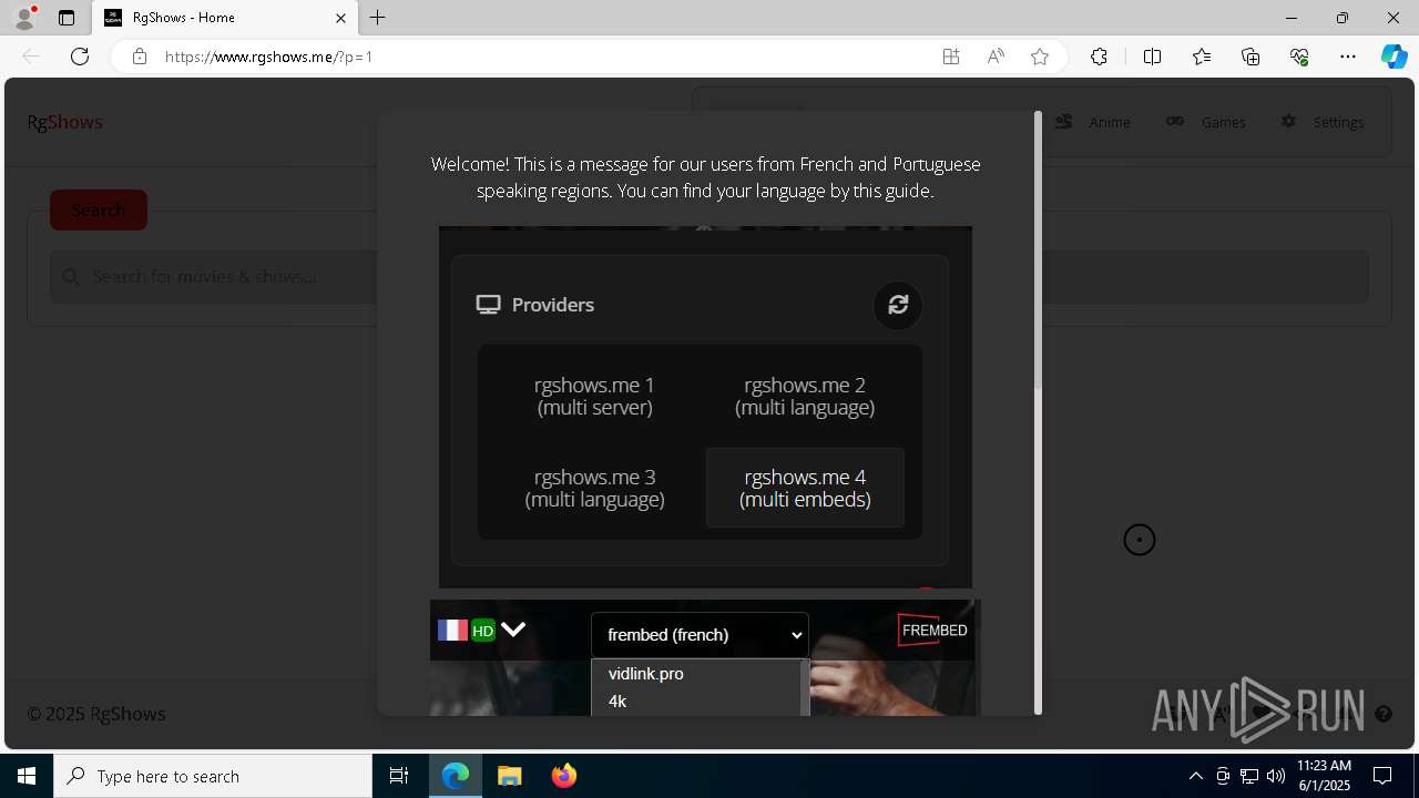 Analysis www.rgshows.me Malicious activity - Interactive analysis ANY.RUN