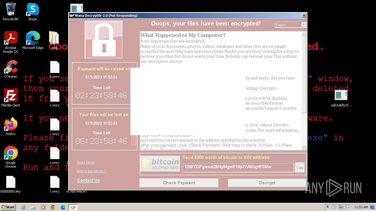 Malware analysis Ransomware.WannaCry.zip Malicious activity | ANY.RUN ...