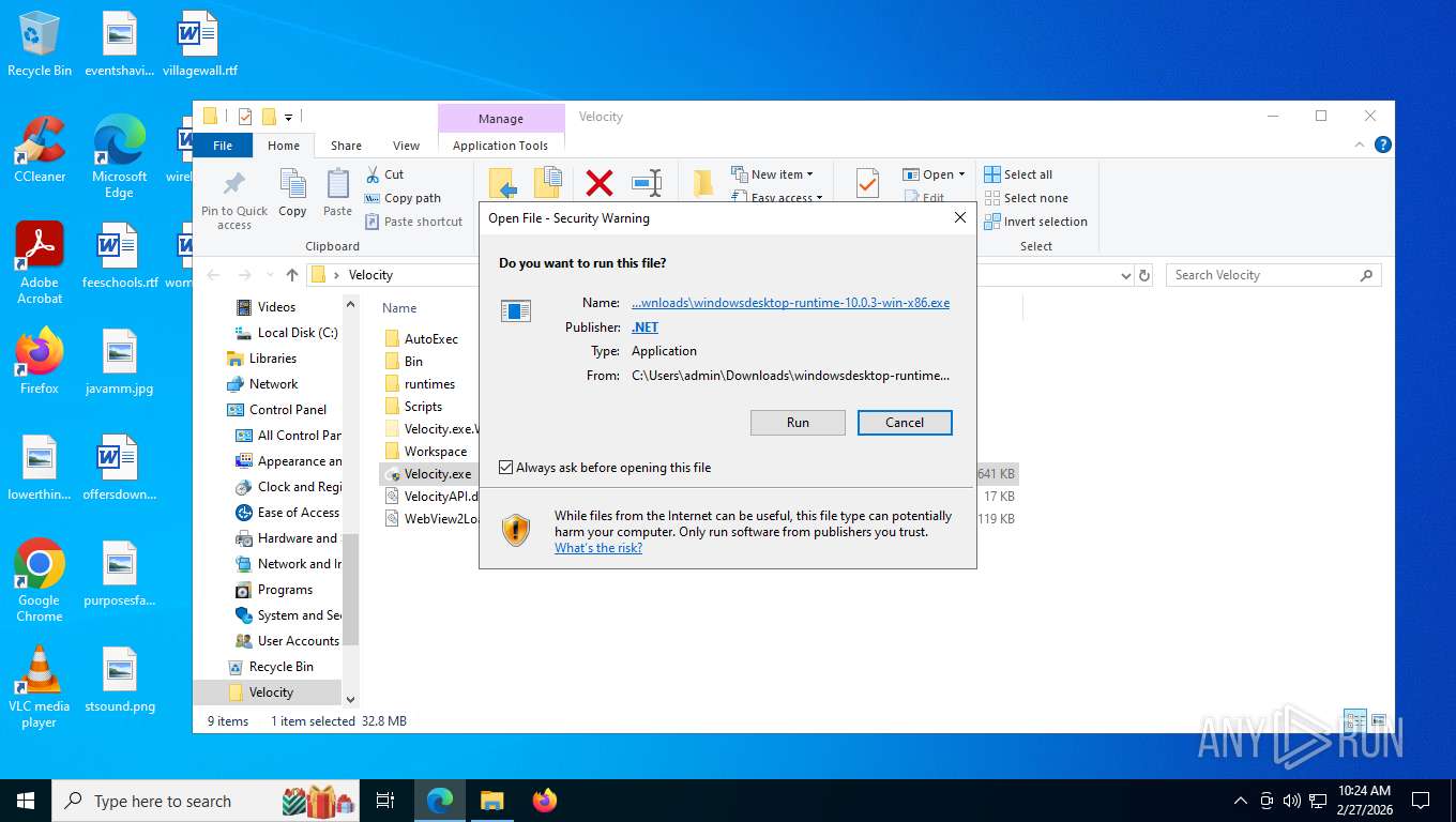 Malware analysis Velocity.zip Malicious activity | ANY.RUN - Malware Sandbox Online