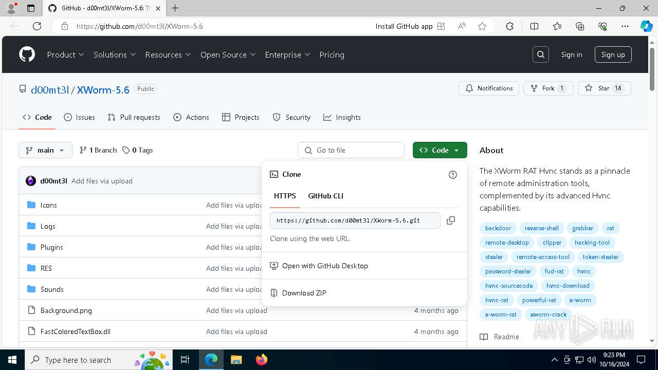 Malware analysis https://github.com/d00mt3l/XWorm-5.6 Malicious ...