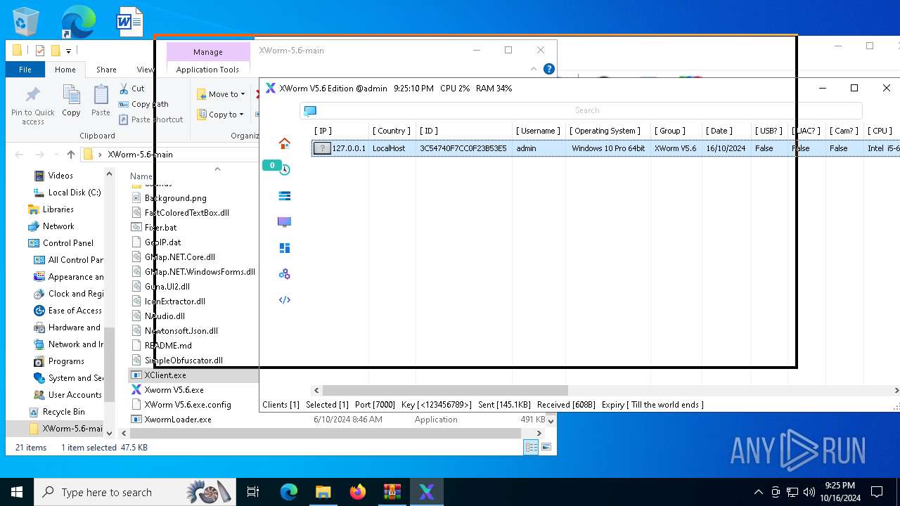 Malware analysis https://github.com/d00mt3l/XWorm-5.6 Malicious ...