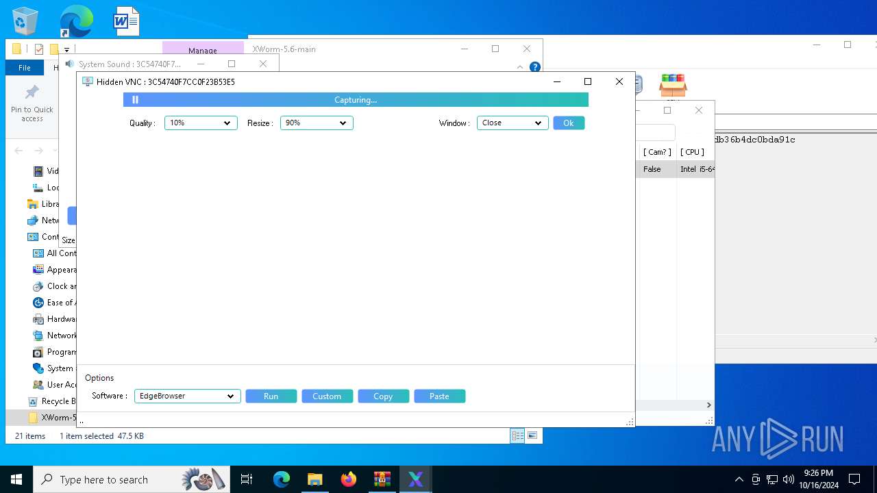 Malware analysis https://github.com/d00mt3l/XWorm-5.6 Malicious activity | ANY.RUN - Malware ...