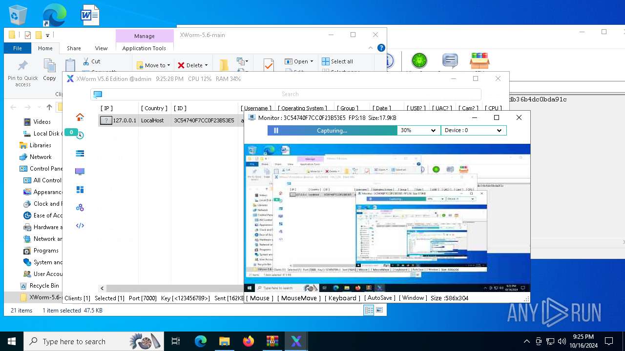 Malware analysis https://github.com/d00mt3l/XWorm-5.6 Malicious activity | ANY.RUN - Malware ...