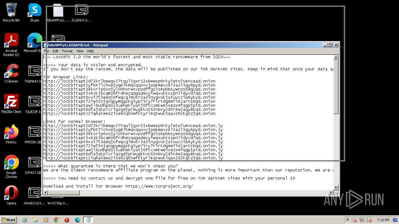 Analysis Trojan-Ransom.Win32.Lockbit.exe (MD5: 59FE569FCC6B84AA8E8E74236FC8D8E2) Malicious ...